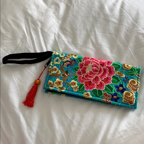 Bags | Ibiza Floral Embroidered Clutch | Poshmark